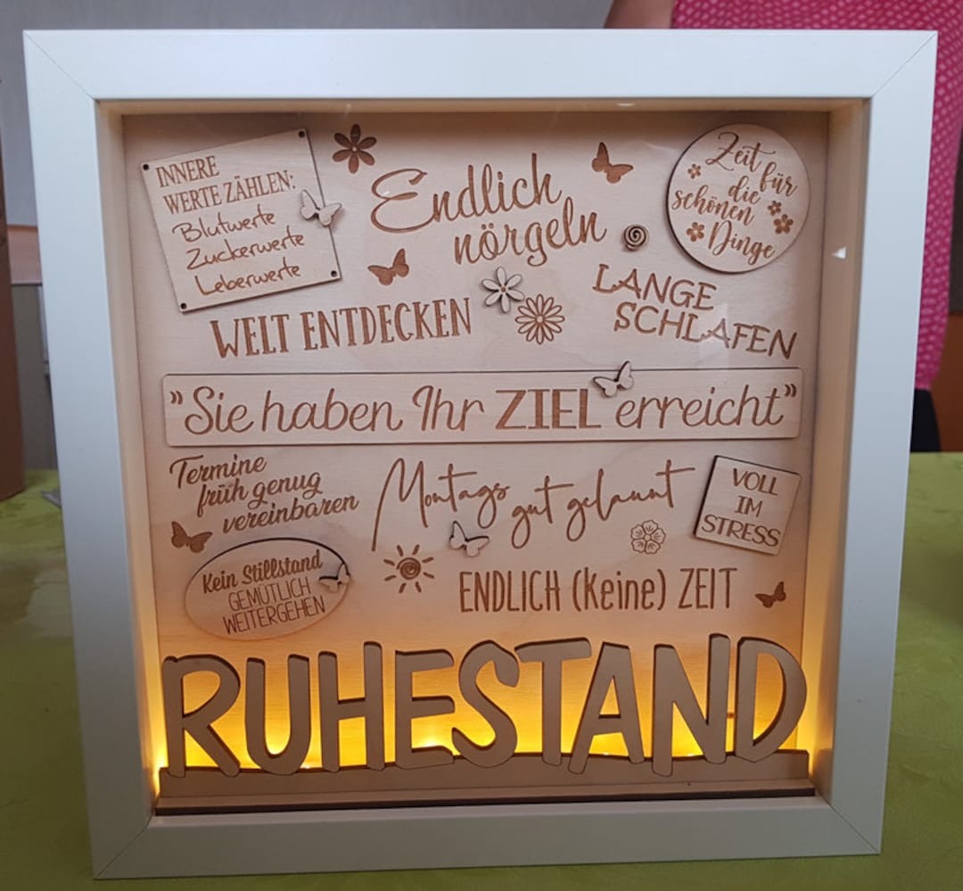 Bilderrahmen mit 3D Effekt - Ruhestand - Etsy.de
