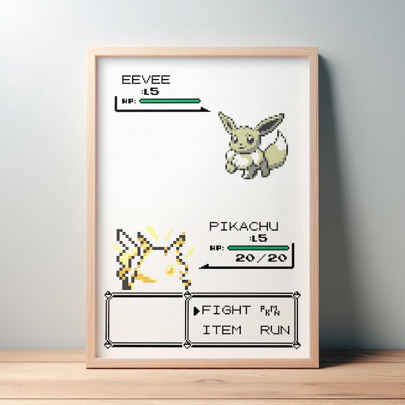 CUSTOM POKEMON Battle Printable Poster, Printable, Wall Art, Decor ...