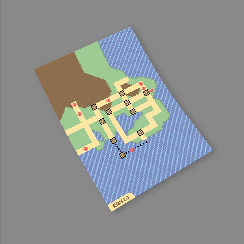 POKEMON GOLD & SILVER Map Printable Poster Set, Bundle, Gift, Pokemon ...