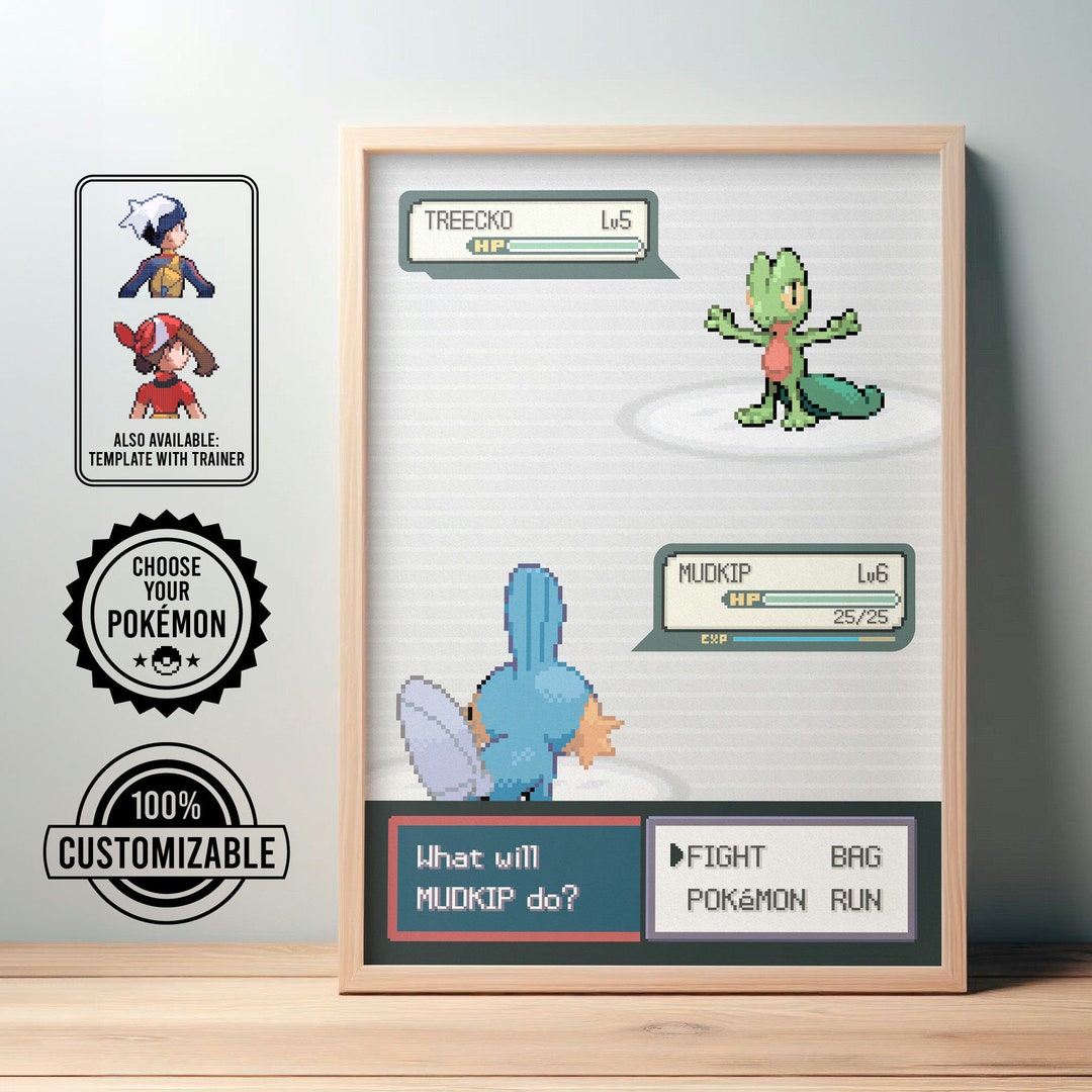 CUSTOM POKEMON Battle Printable Poster GEN 3, Wall Art, Decor, Pokemon ...