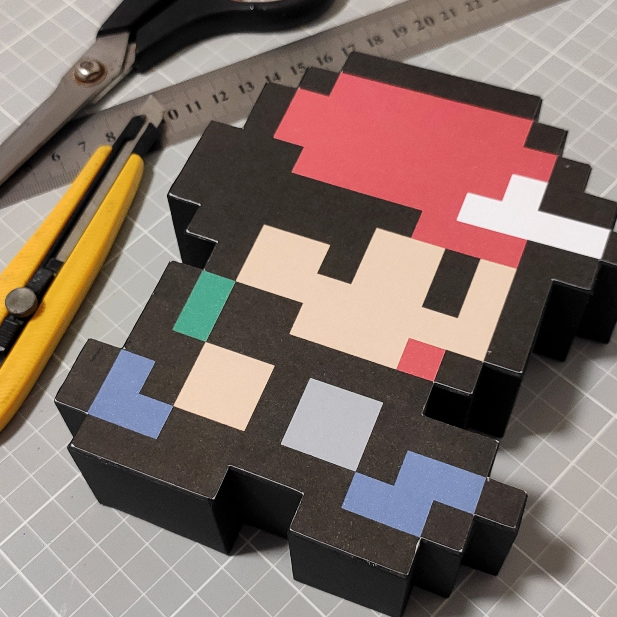 ASH and PIKACHU 3D Pixel Art | Papercraft, Paper Toy, Pokemon Yellow ...