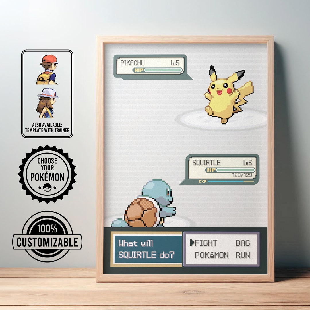 CUSTOM POKEMON Battle Printable Poster GEN 3, Wall Art, Decor, Pokemon ...