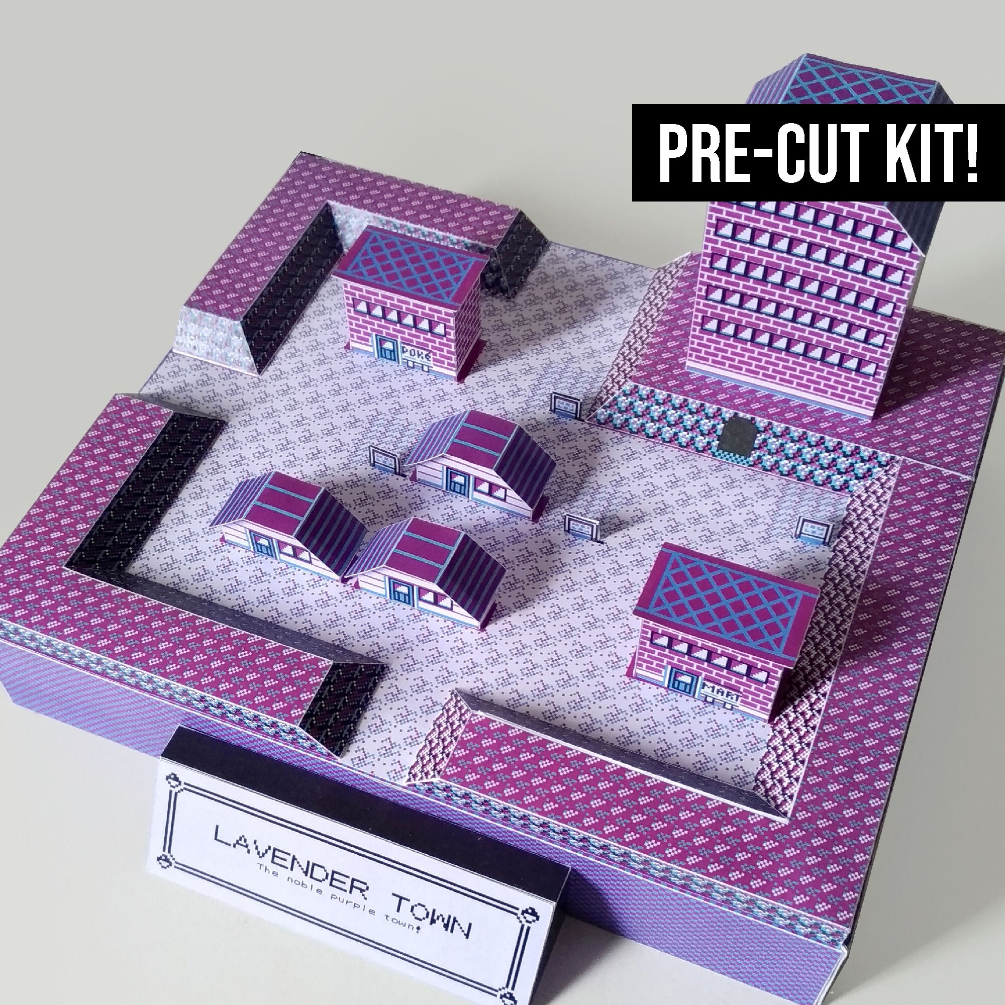 Sculpture Art & Collectibles Pre-cut kit 3D paper sculpture Pallet Town ...