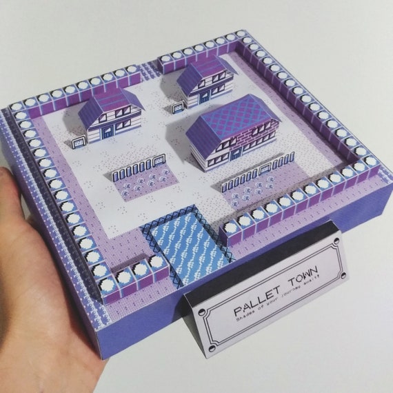 Sculpture Art & Collectibles Pre-cut kit 3D paper sculpture Pallet Town ...