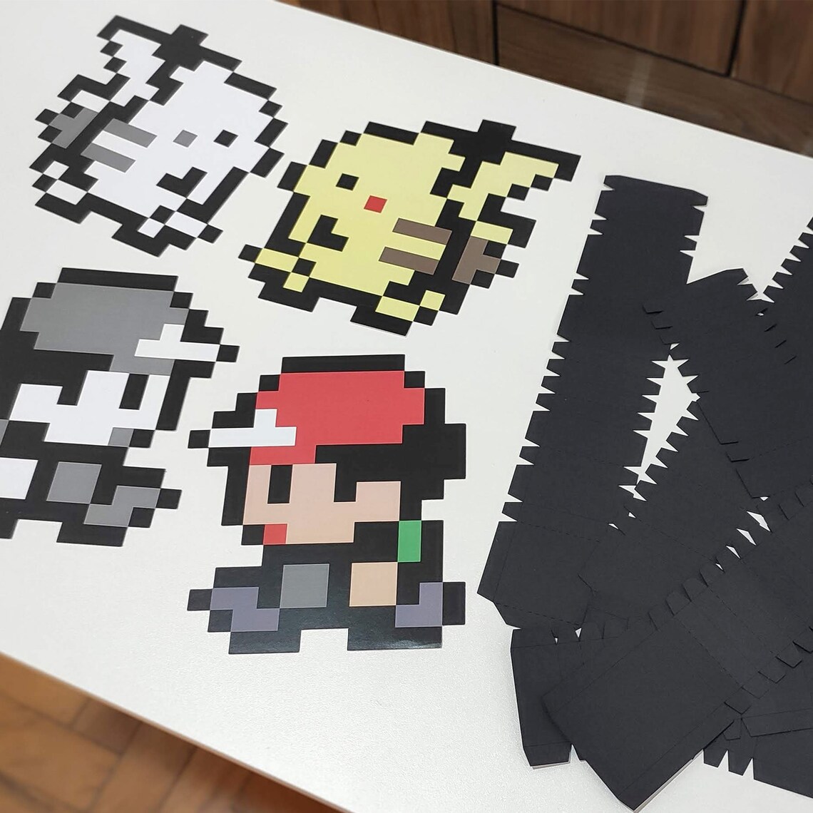 ASH and PIKACHU 3D Pixel Art Papercraft, Paper Toy, Pokemon Yellow, Red ...