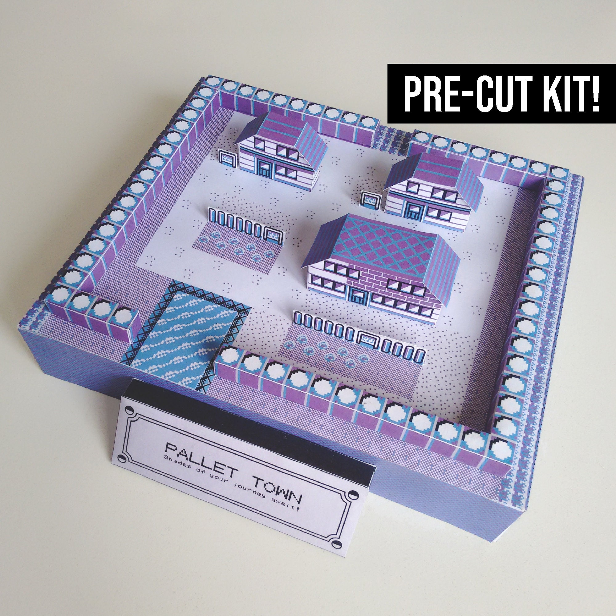 Sculpture Art & Collectibles Pre-cut kit 3D paper sculpture Pallet Town ...