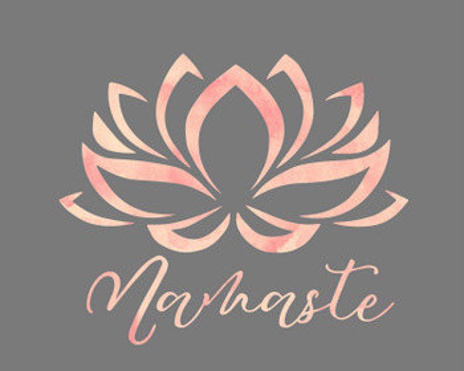 Namaste Lotus Flower Gray and Pink Printable Wall Art Print 8x10 300 ...