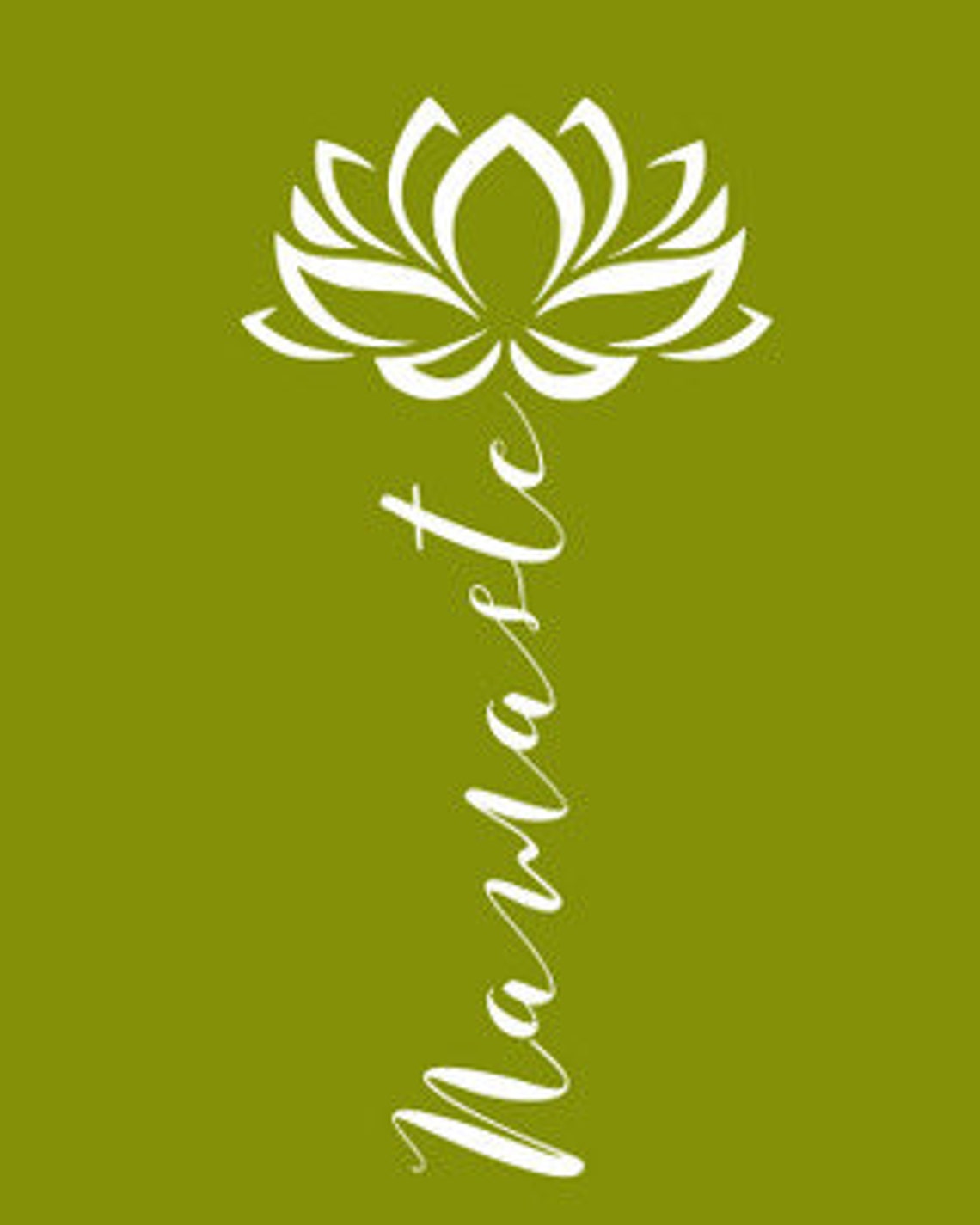 Namaste Lotus fleur vert et blanc daffiche impression 8 x 10 300 dpi ...
