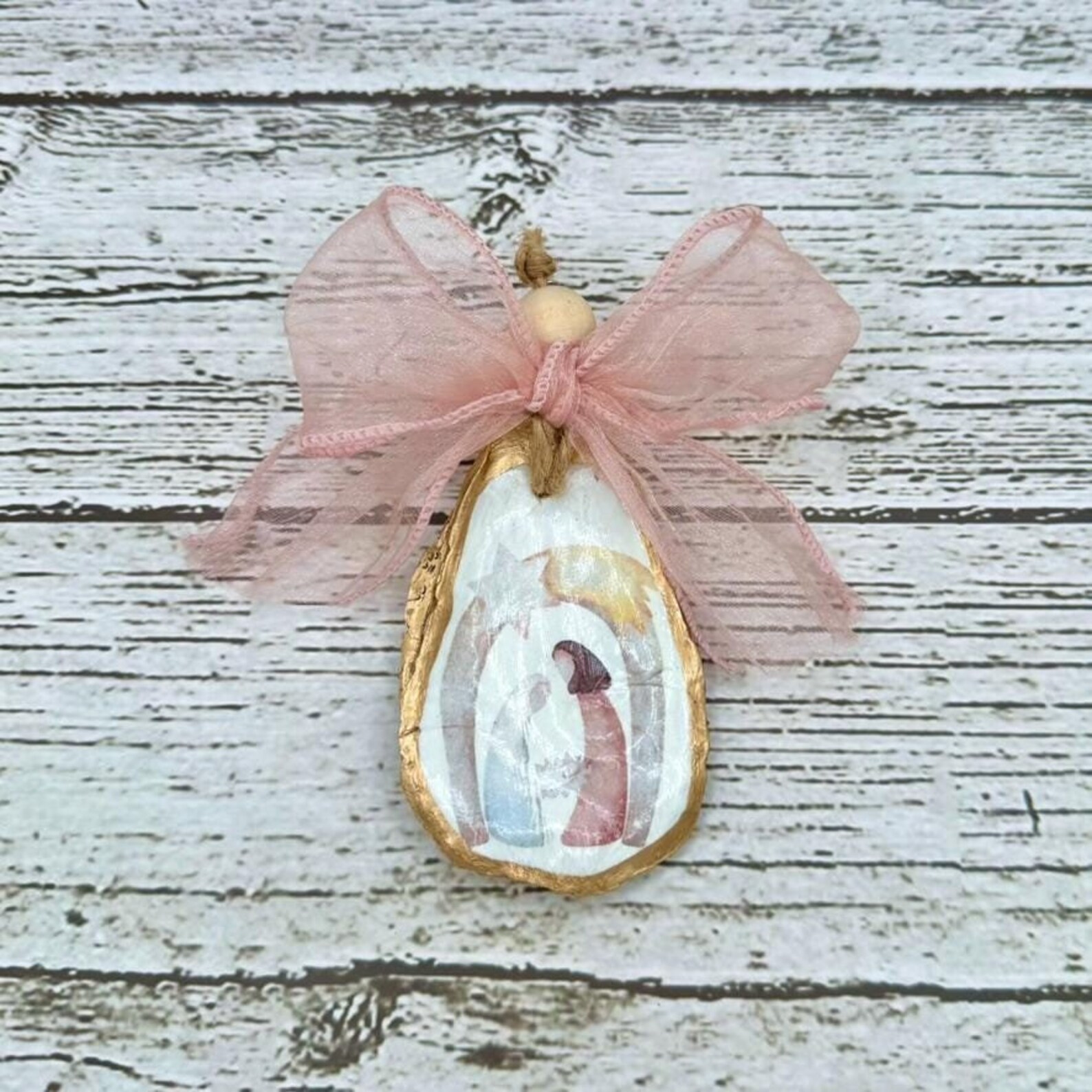 Oyster Shell Christmas Ornament, Nativity, Unique Holy Family Christmas ...