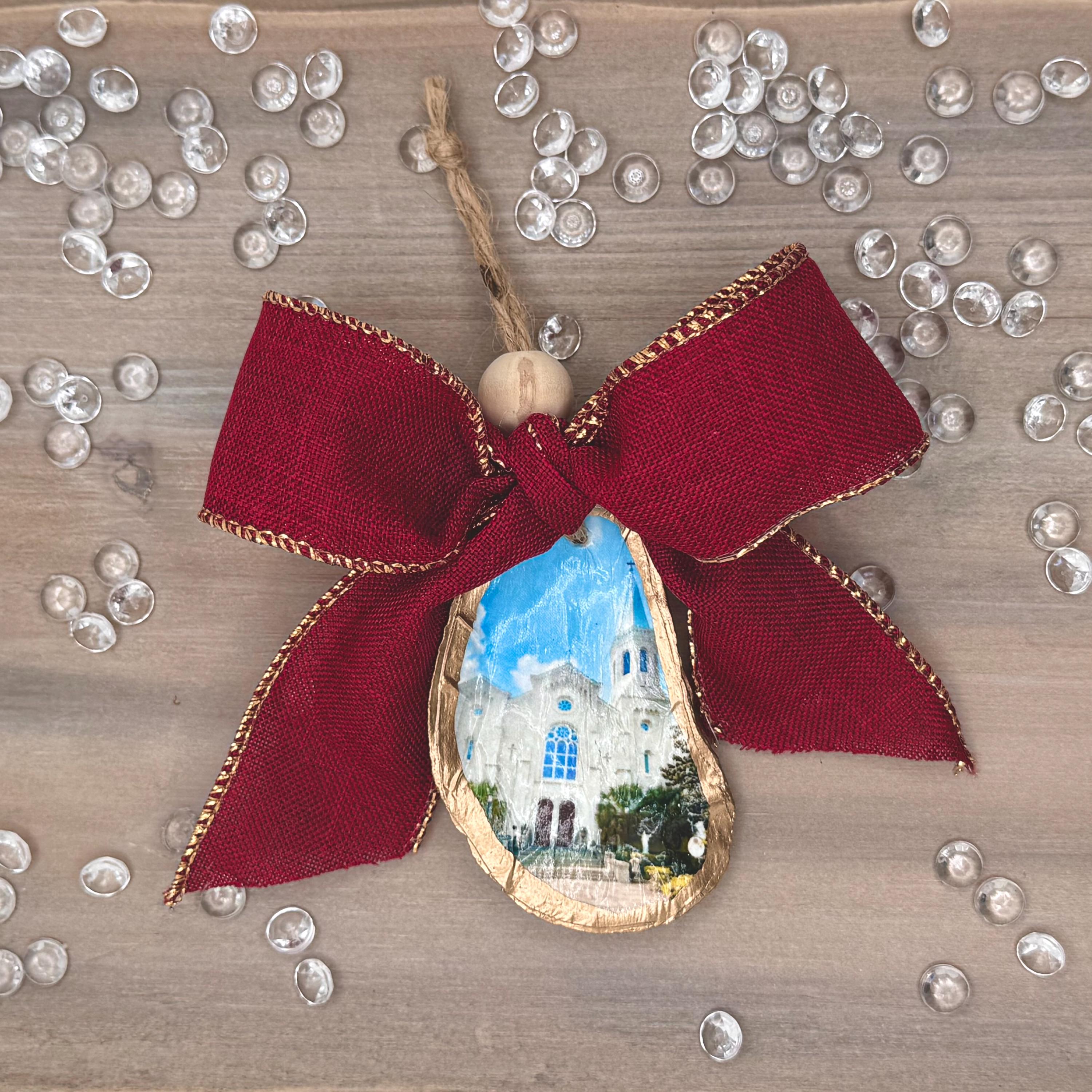 Historic Catholic Church Oyster Shell Christmas Ornament, Church of the ...