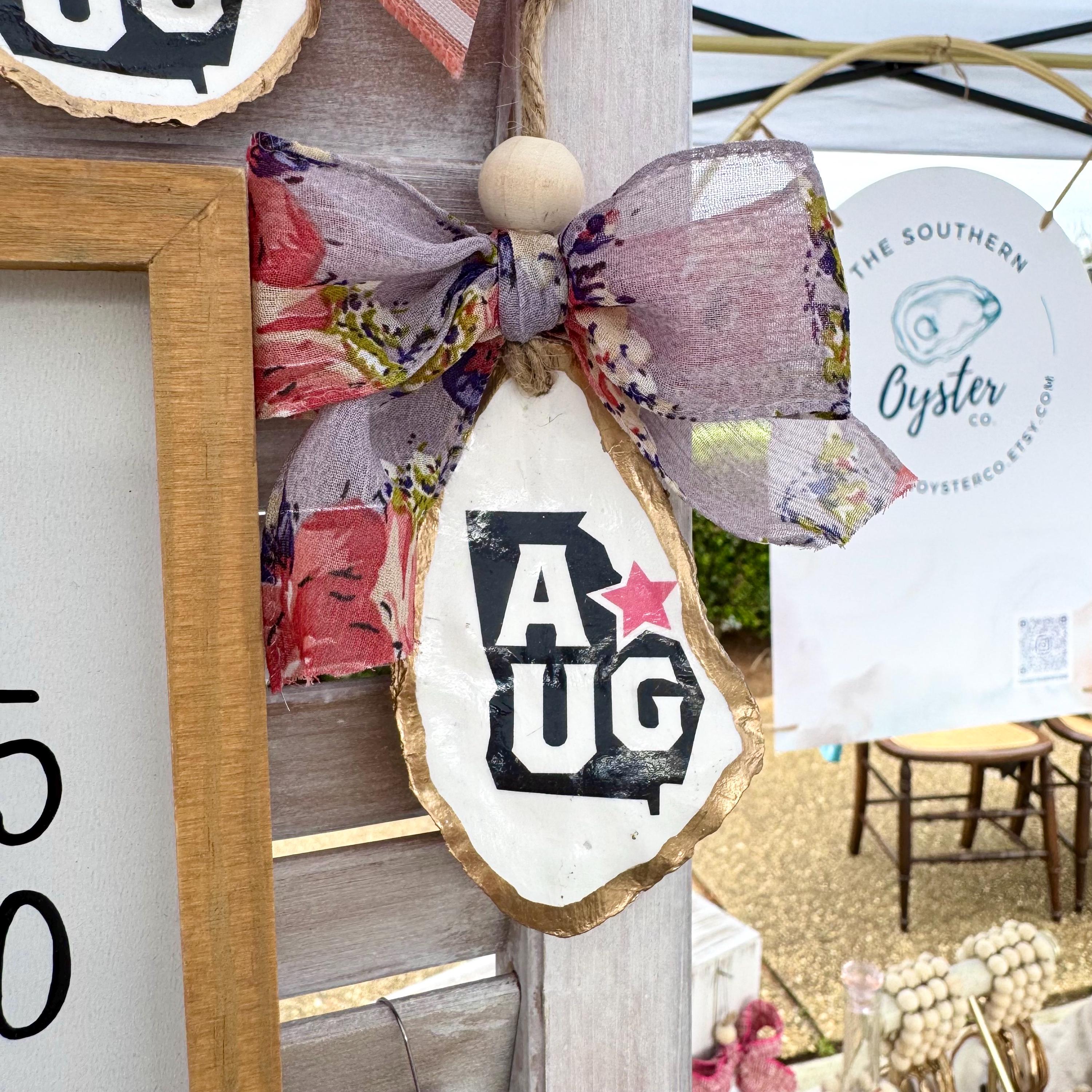 Augusta, GA, the Garden City, AUG Logo, Oyster Shell Christmas Ornament ...