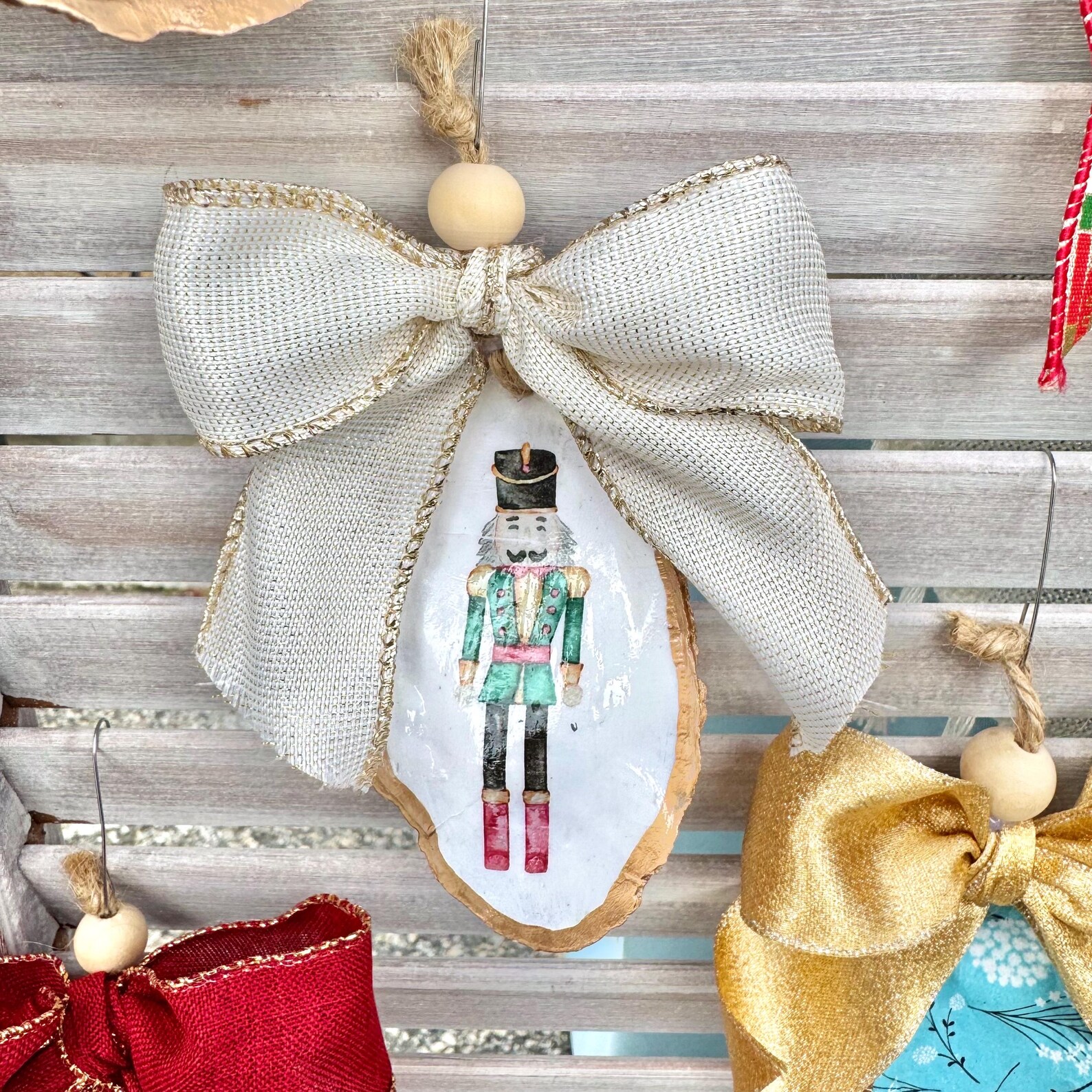 Nutcracker Oyster Shell Christmas Ornament: Handmade Coastal Decor - Etsy