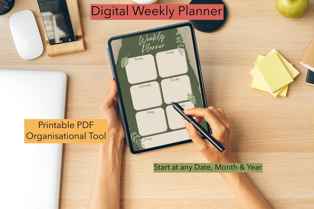 Weekly Planner / Organisational / Planning Tool / PDF / Printable - Etsy