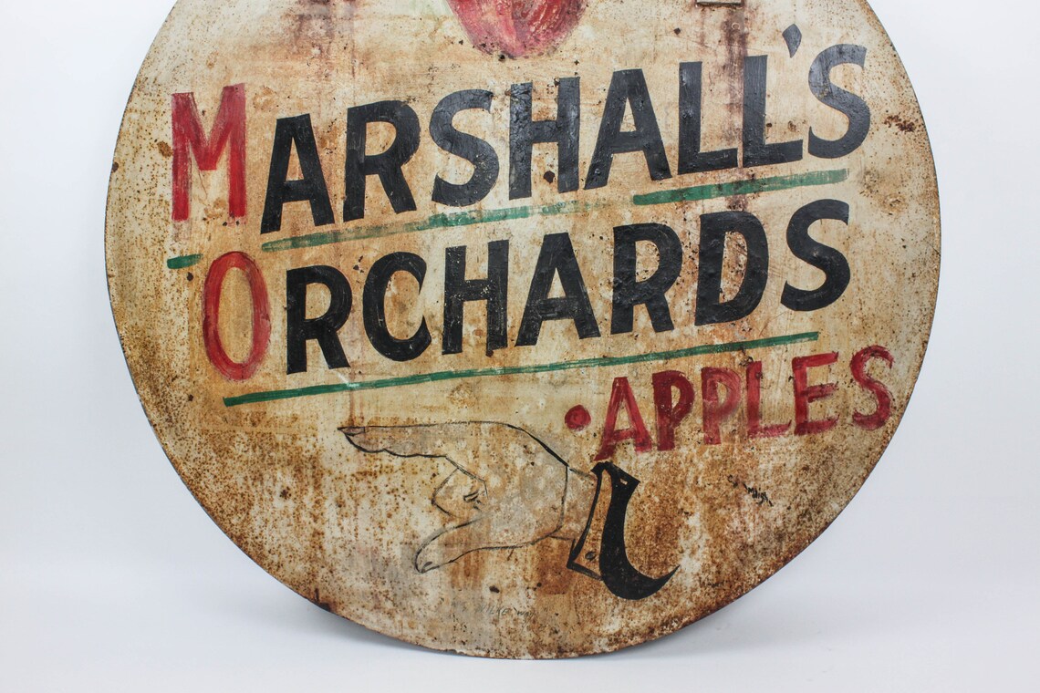 Vintage Hand Painted Apple Orchard Sign Large Vintage Painted - Etsy