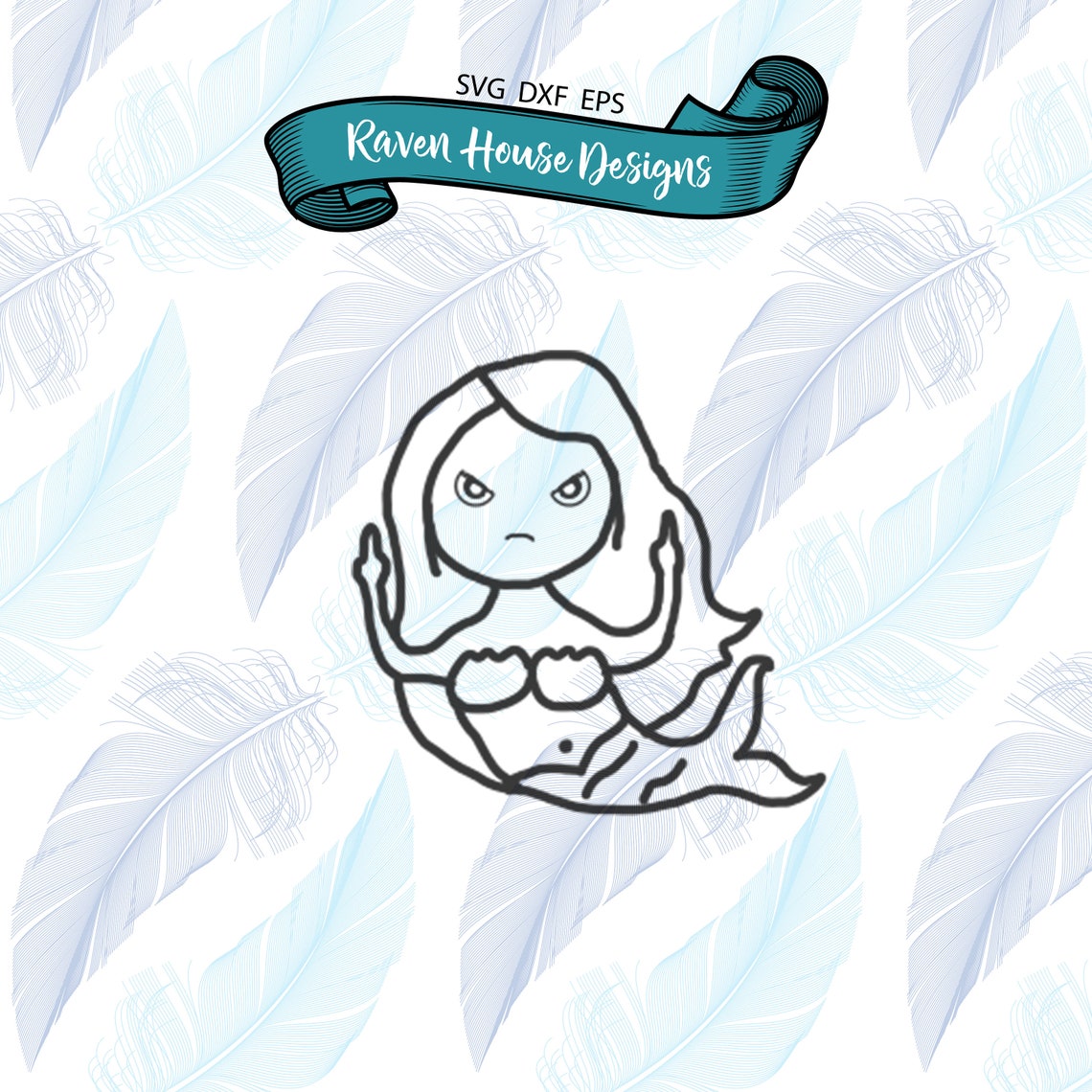 Angry Mermaid - Digital Download - SVG Cut Files - EPS Cut Files ...