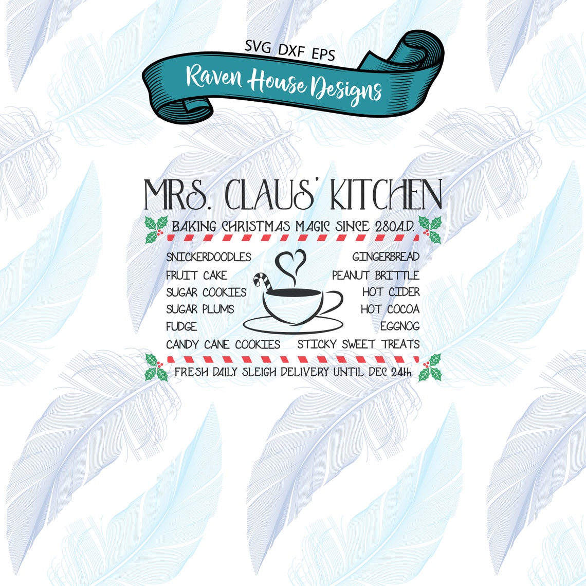 Mrs Claus Kitchen - Christmas SVG - Digital Download - SVG Cut Files ...