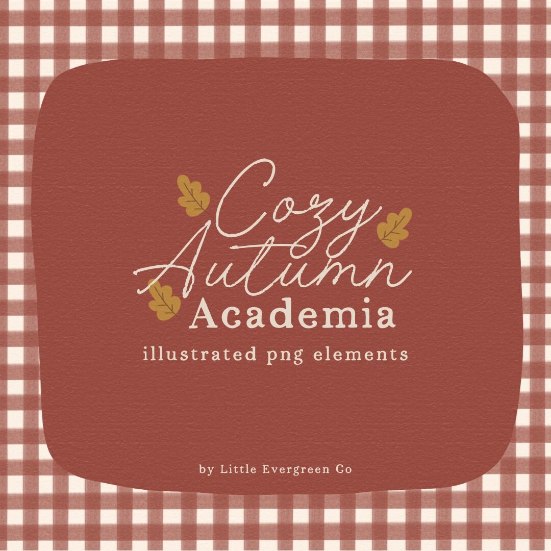 Cozy Autumn Academia Illustration Set, Cottagecore Aesthetic, Autumn ...