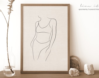 Line Art halb nackte Frau Poster - Etsy.de