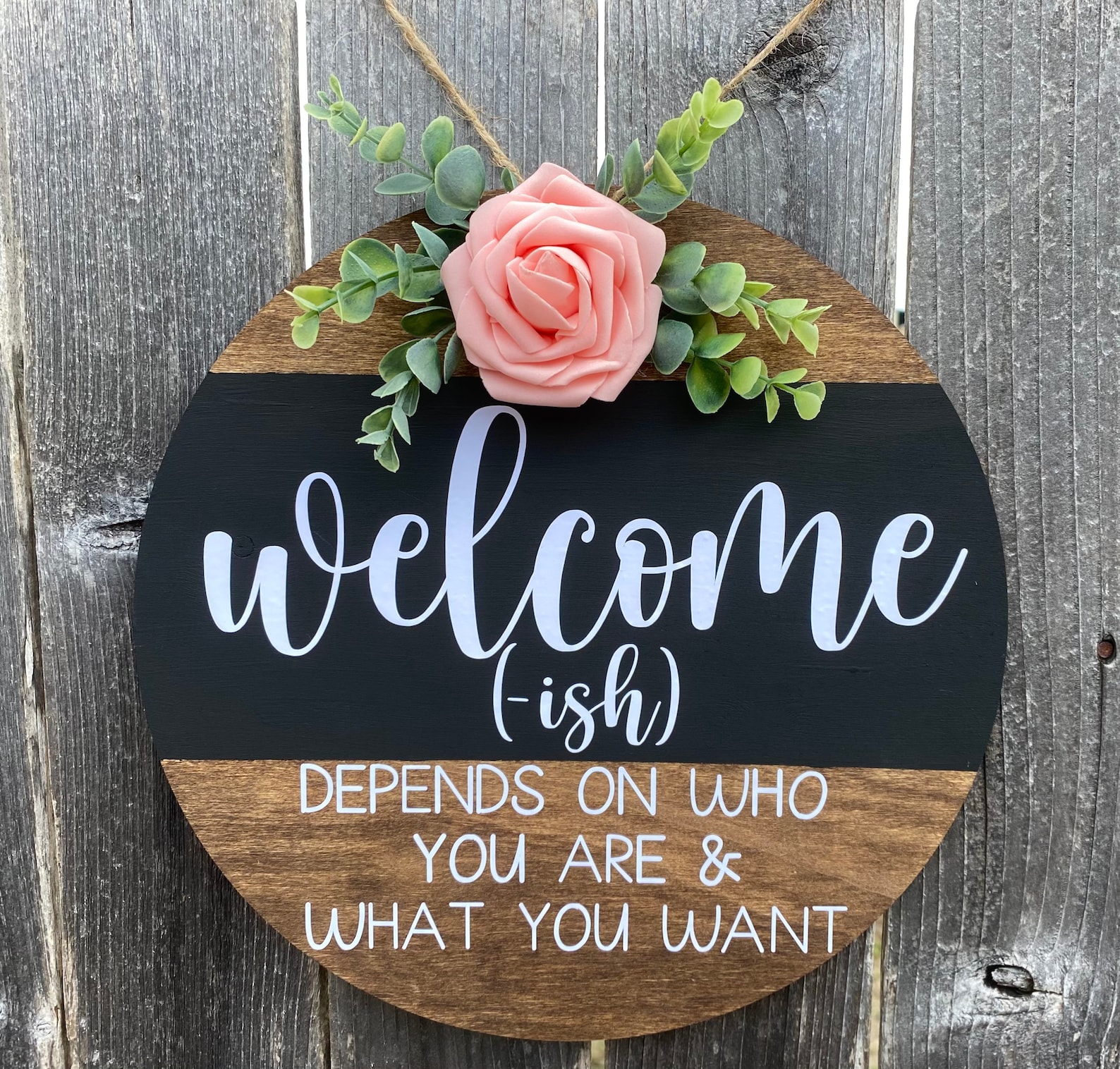 Welcome-front Door Sign Welcome-ish-door Hanger-welcomeish - Etsy