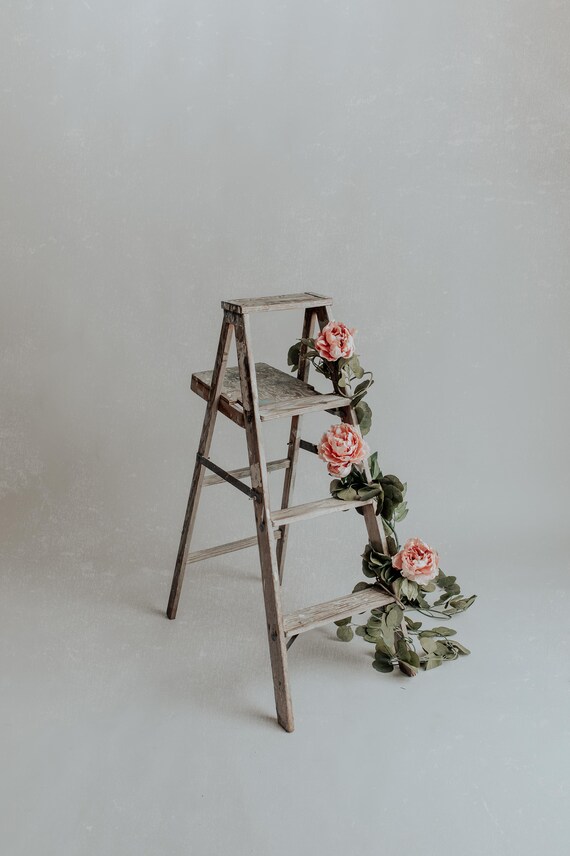 Floral Wooden Ladder Digital Backdrop - Etsy