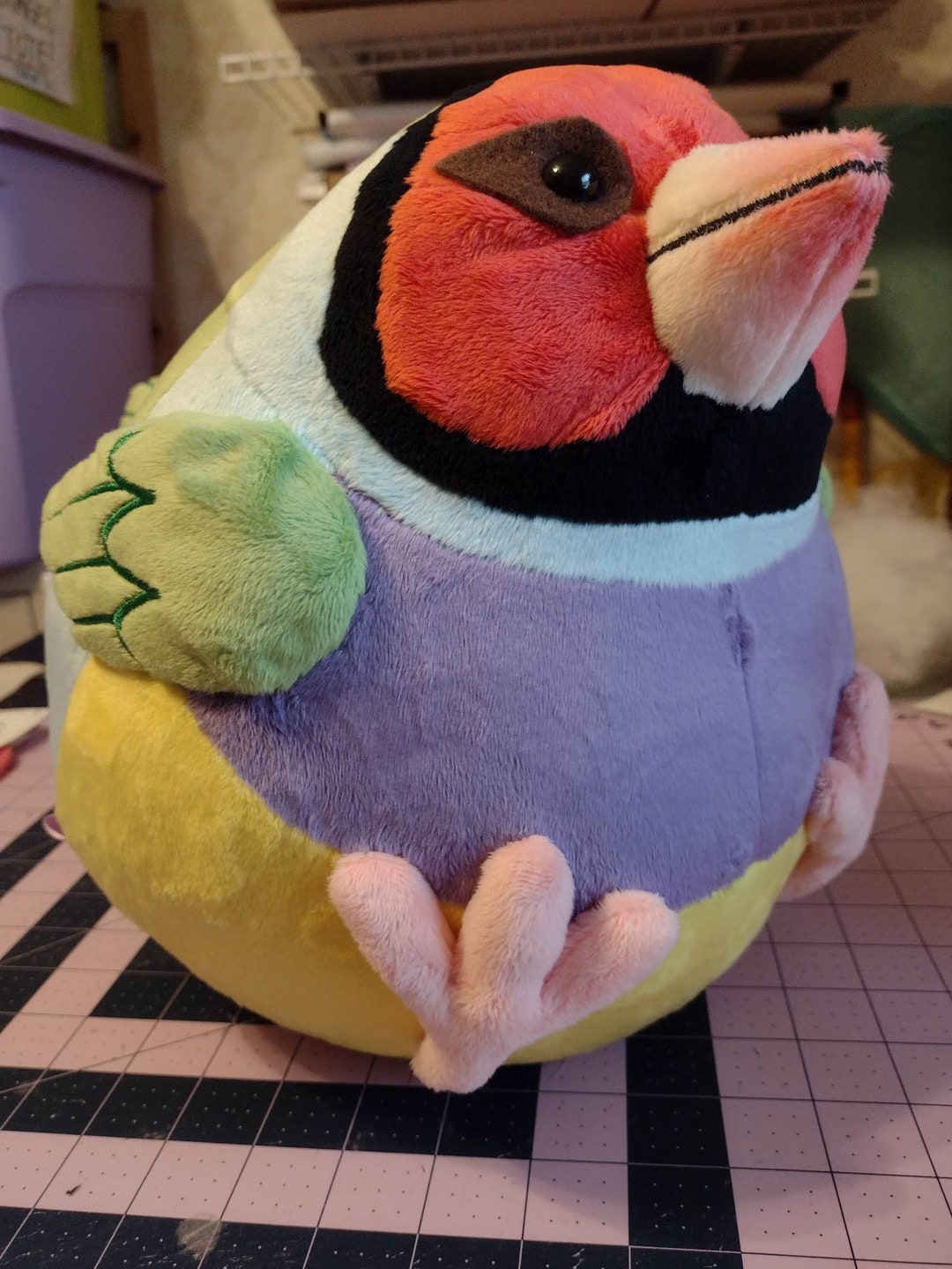 READY TO SHIP Handmade Gouldian Borb Plush Chunky Gouldian Finch Plush ...