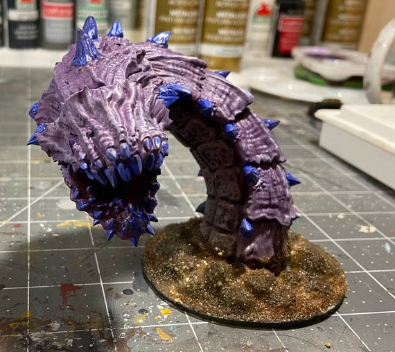 Purple Worm Miniature Painted D&D RPG | Etsy