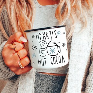 Kids Hot Cocoa Christmas Mug, Childrens Hot Chocolate Cup Personalized ...
