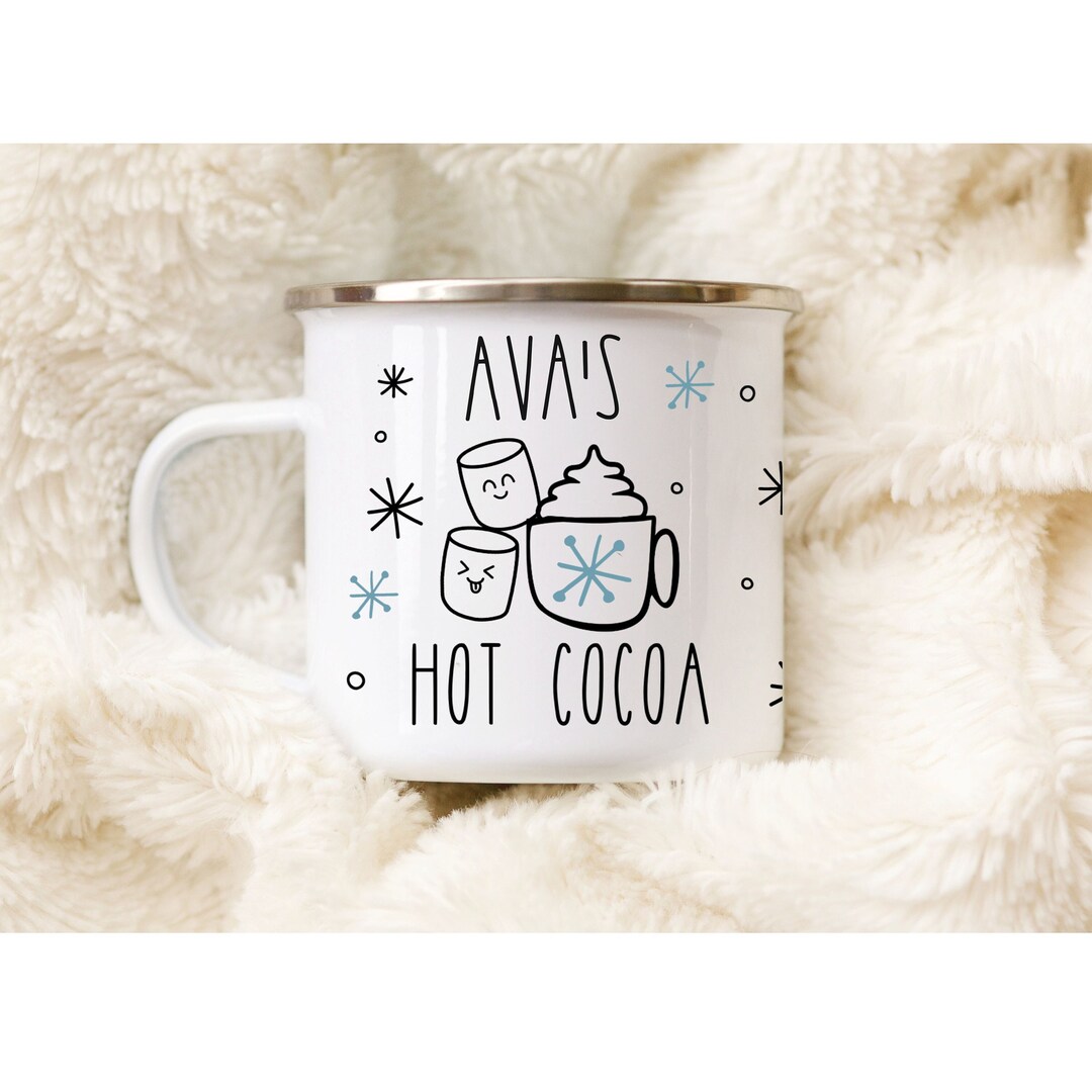 Kids Hot Cocoa Christmas Mug, Childrens Hot Chocolate Cup Personalized ...