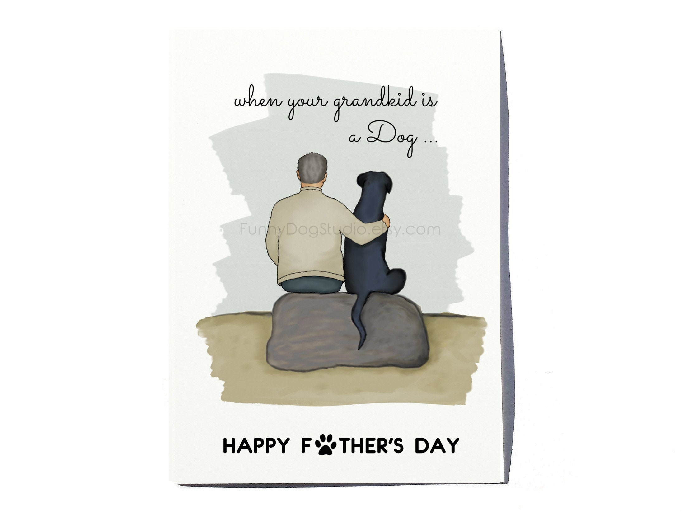 Father's Day Card for Grandpa; Dog Grandpa Card; Dog Dad Card; Labrador ...