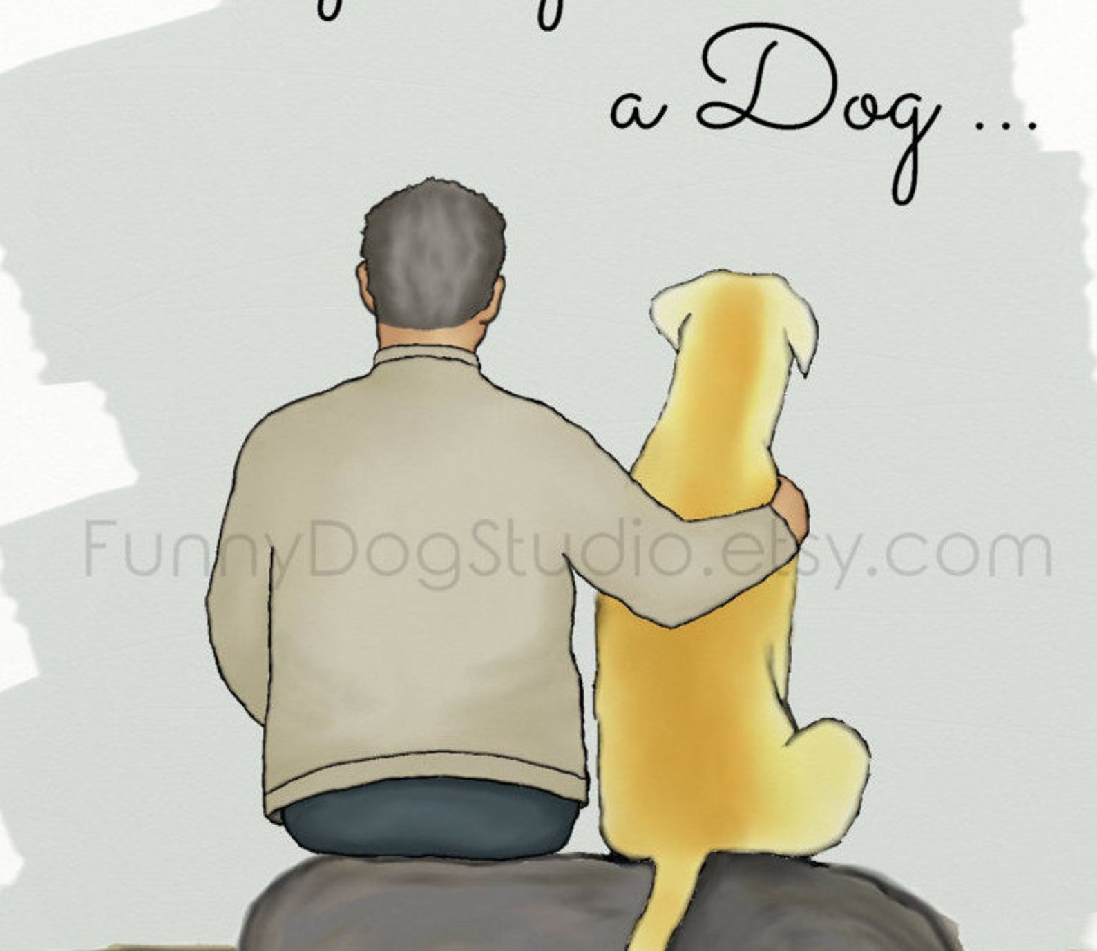 Father's Day Card for Dog Grandpa Dog Grandpa Card Dog Papa Card Yellow ...