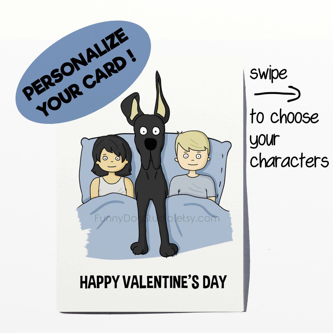 Great Dane Valentine's Day Card; Great Dane Valentine Card; Love Great ...