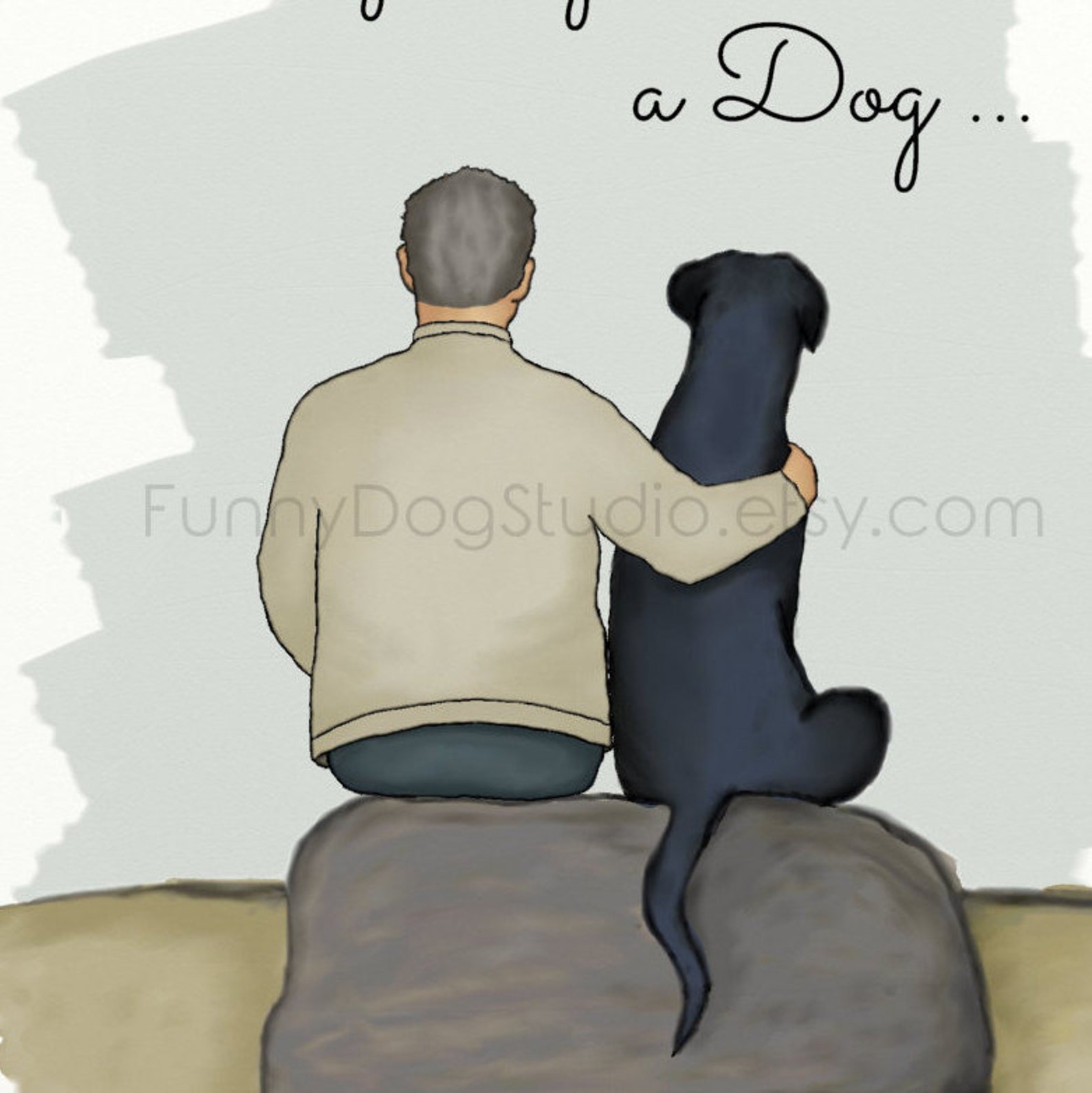 Father's Day Card for Grandpa; Dog Grandpa Card; Dog Dad Card; Labrador ...
