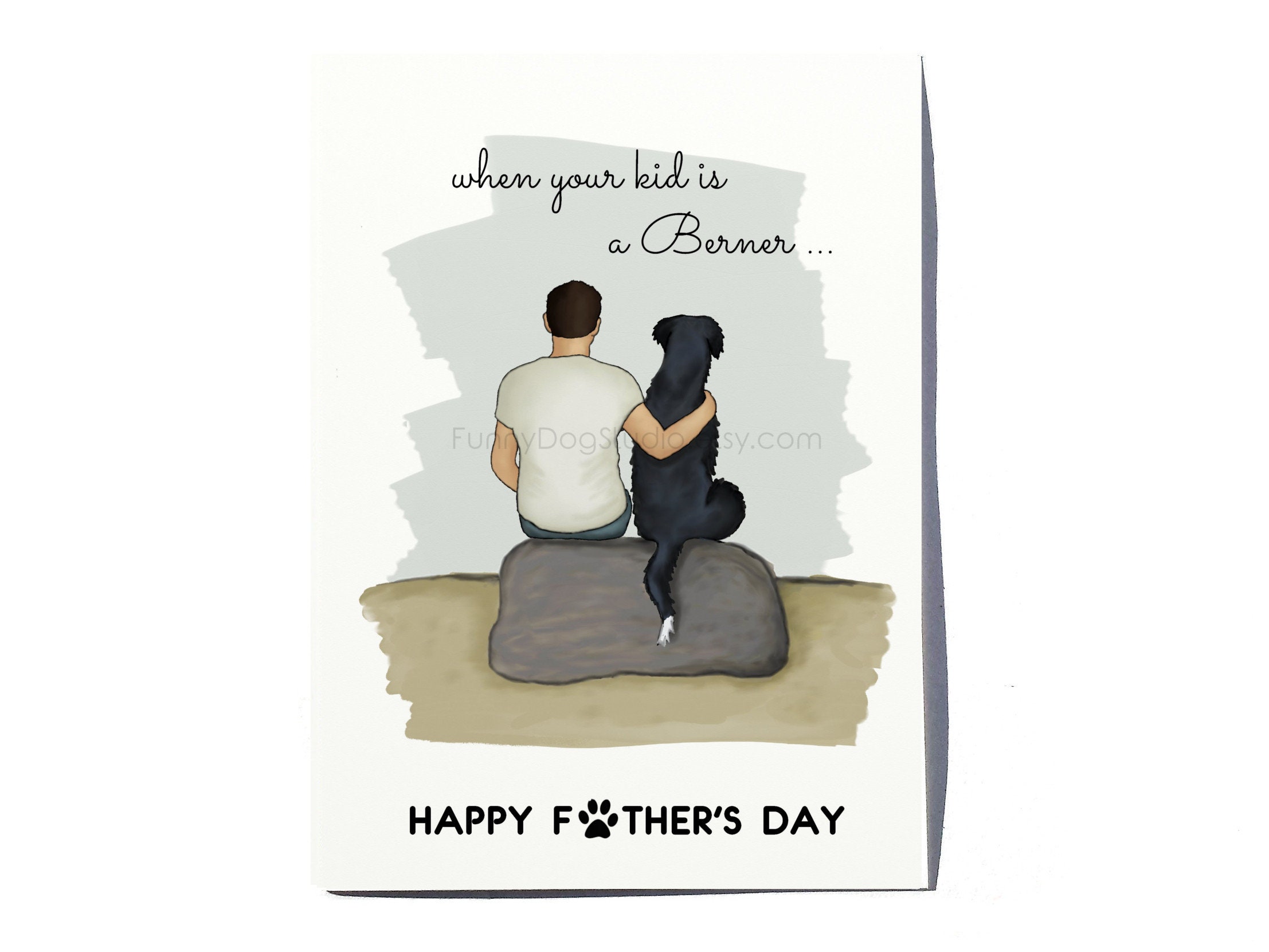 Beautiful Father's Day Card for Berner Dad; Card for Owner of Bernese ...