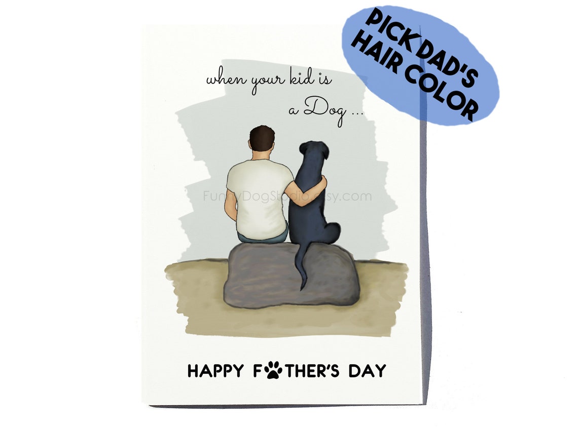 Father's Day Card Dog Dad Card Labrador Dad Card Black - Etsy