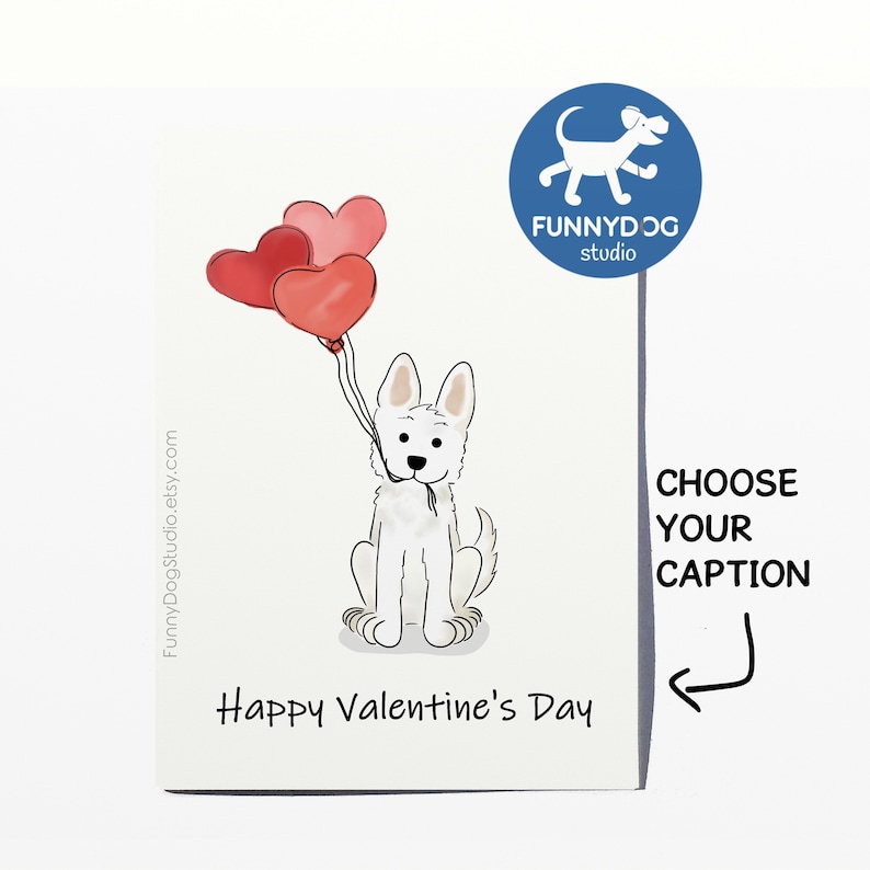 Cute Valentine's Day Card With White Dog White Dog I Love You Card ...