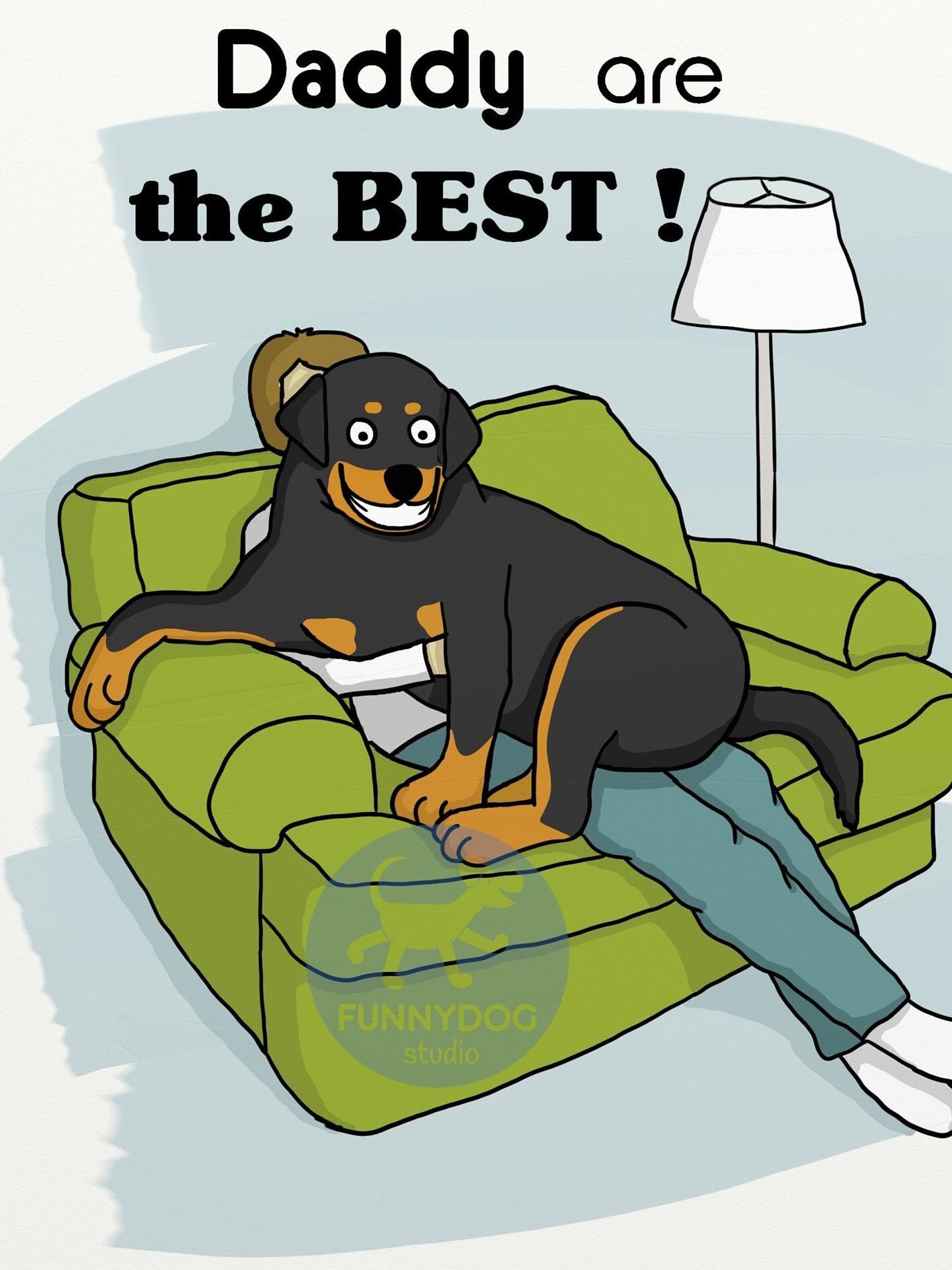 Father's Day Card for Dog Dad; Rottie's Dad Card; Rottweiler Dog Dad ...