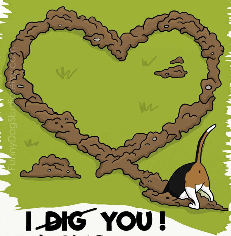 Beagle Valentine's Day Card; Beagle Valentine Card; Funny Beagle Card ...