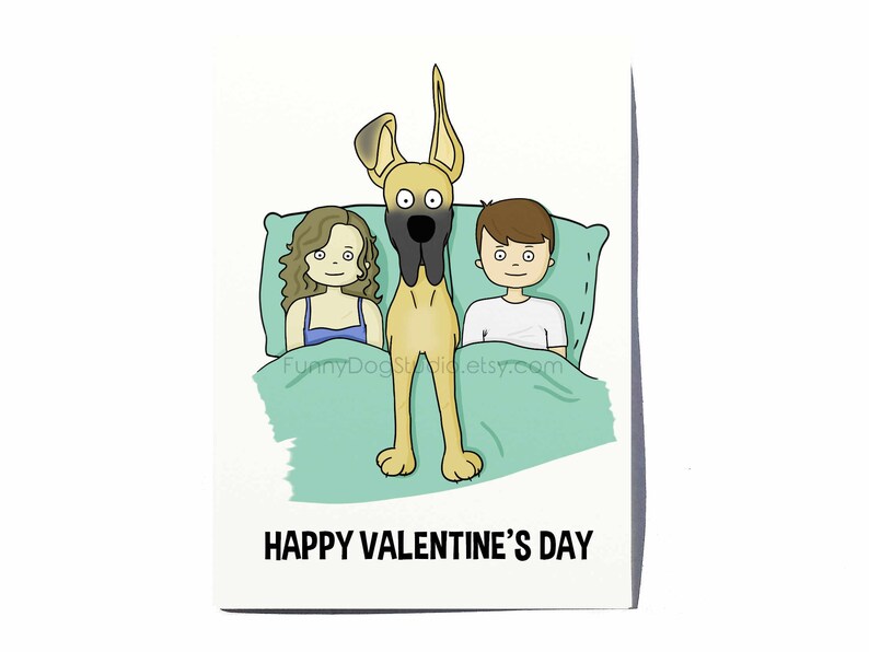 Great Dane Valentine's Day Card Great Dane Valentine Card Funny Great ...
