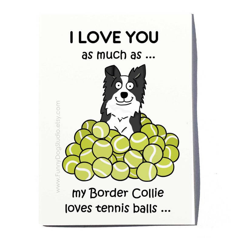 Funny Border Collie Valentine Card; Border Collie I Love You Card ...