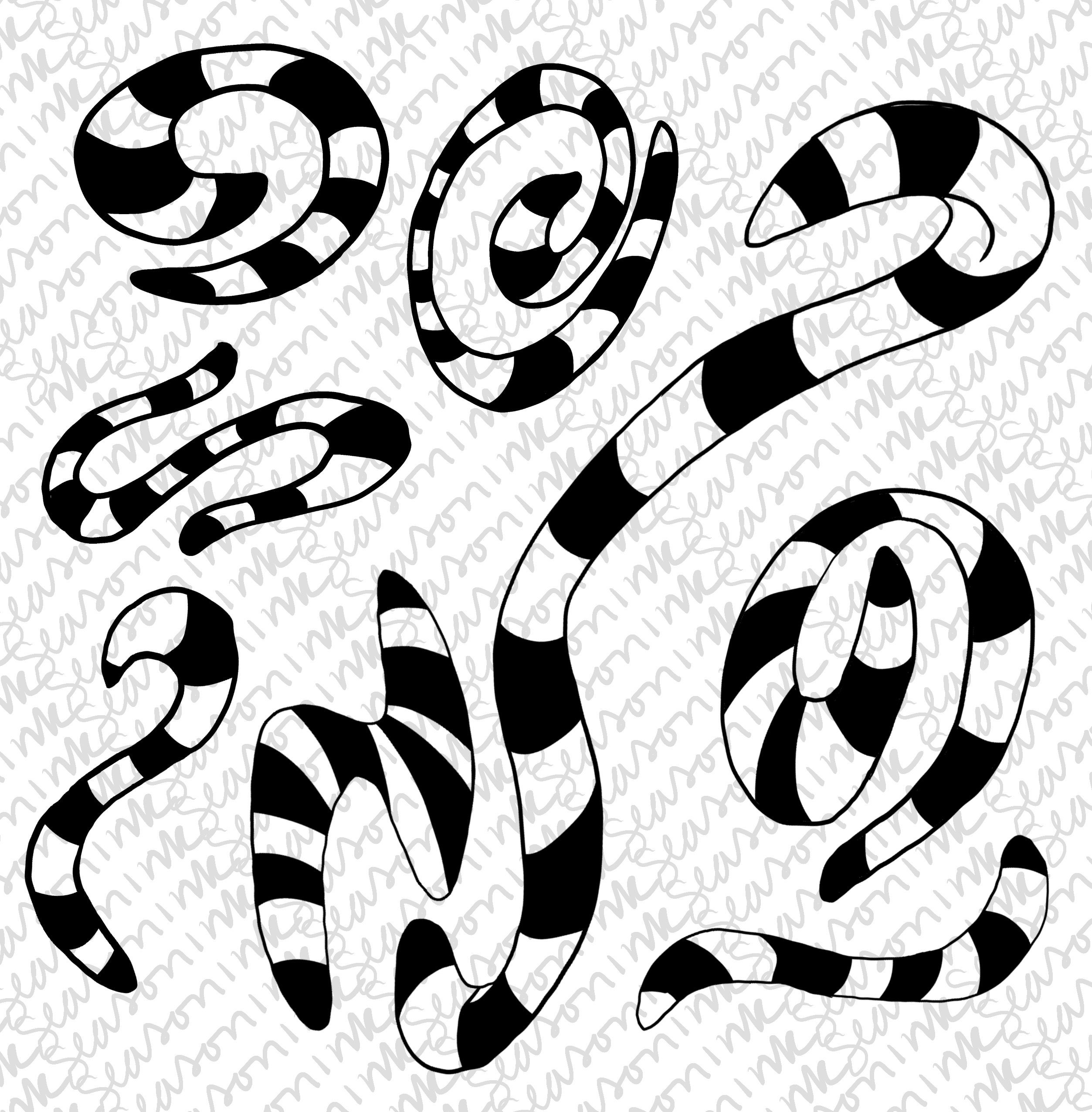 Sandworms - 20 PNG Digital File Clip Art - Spooky Black and White ...