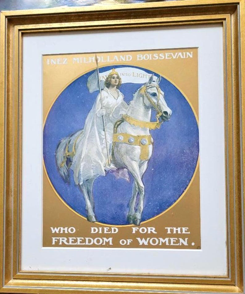 Suffragette Poster: Inez Milholland on Horseback, Gold Foil Framed - Etsy