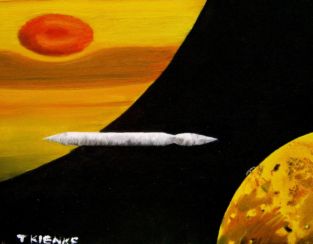Vintage Outer Space 14"x19" Oil Painting 1990s Art by T. Kienks - Etsy
