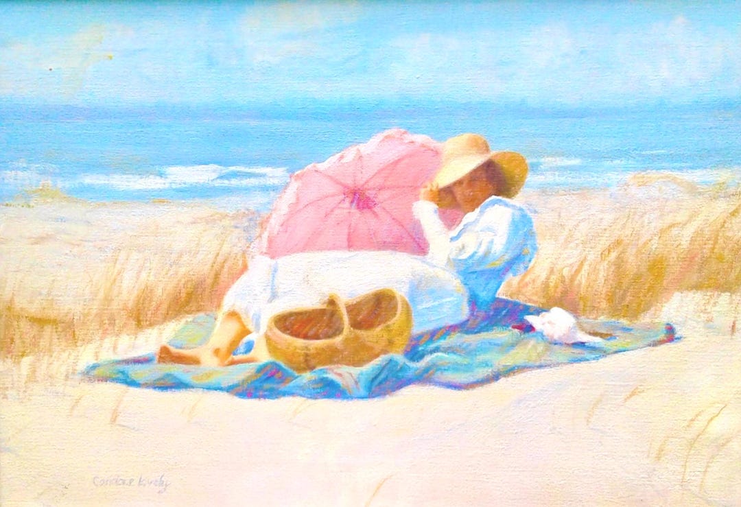 Cape Cod Beach, Candace Lovely Original Framed and Matted Painting 14 1 ...