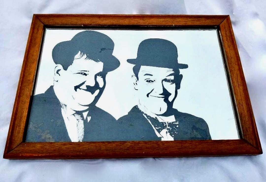 Vintage Laurel and Hardy Mirror: 1920s Comedy Duo, Made in England - Etsy