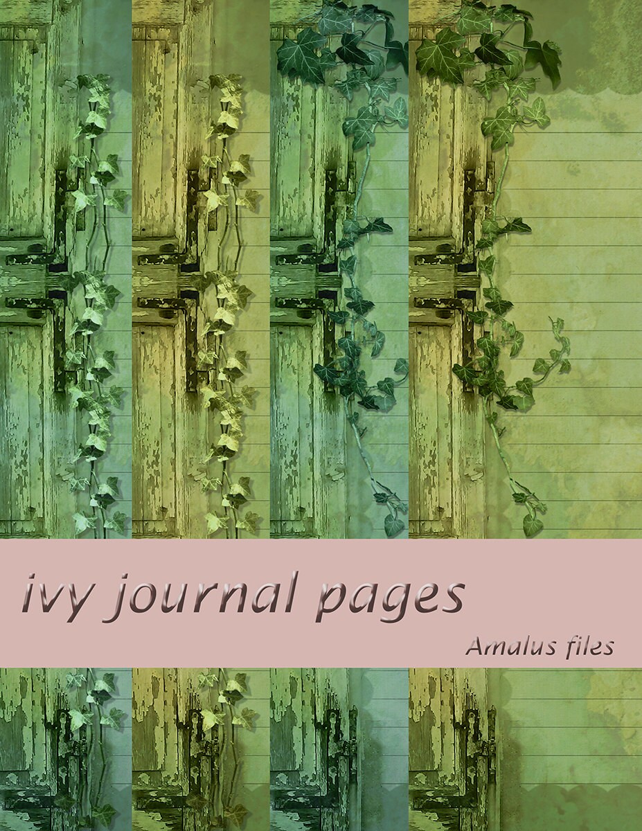 Printable Ivy Journal Page, Scrapbook Paper, Letter Paper, Digital ...