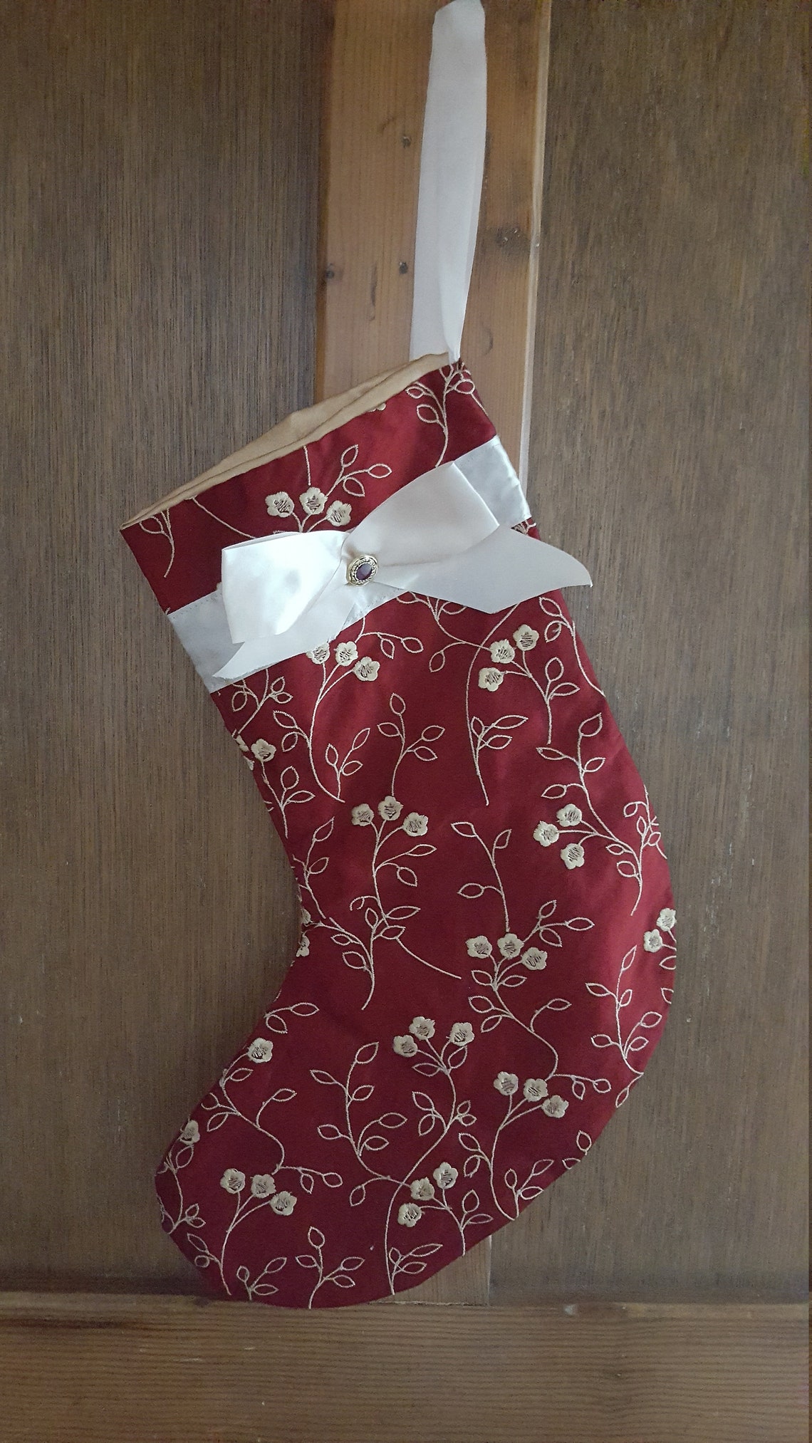 Handmade Silk Xmas Stocking Made From Recycled Fabric - Etsy Sweden