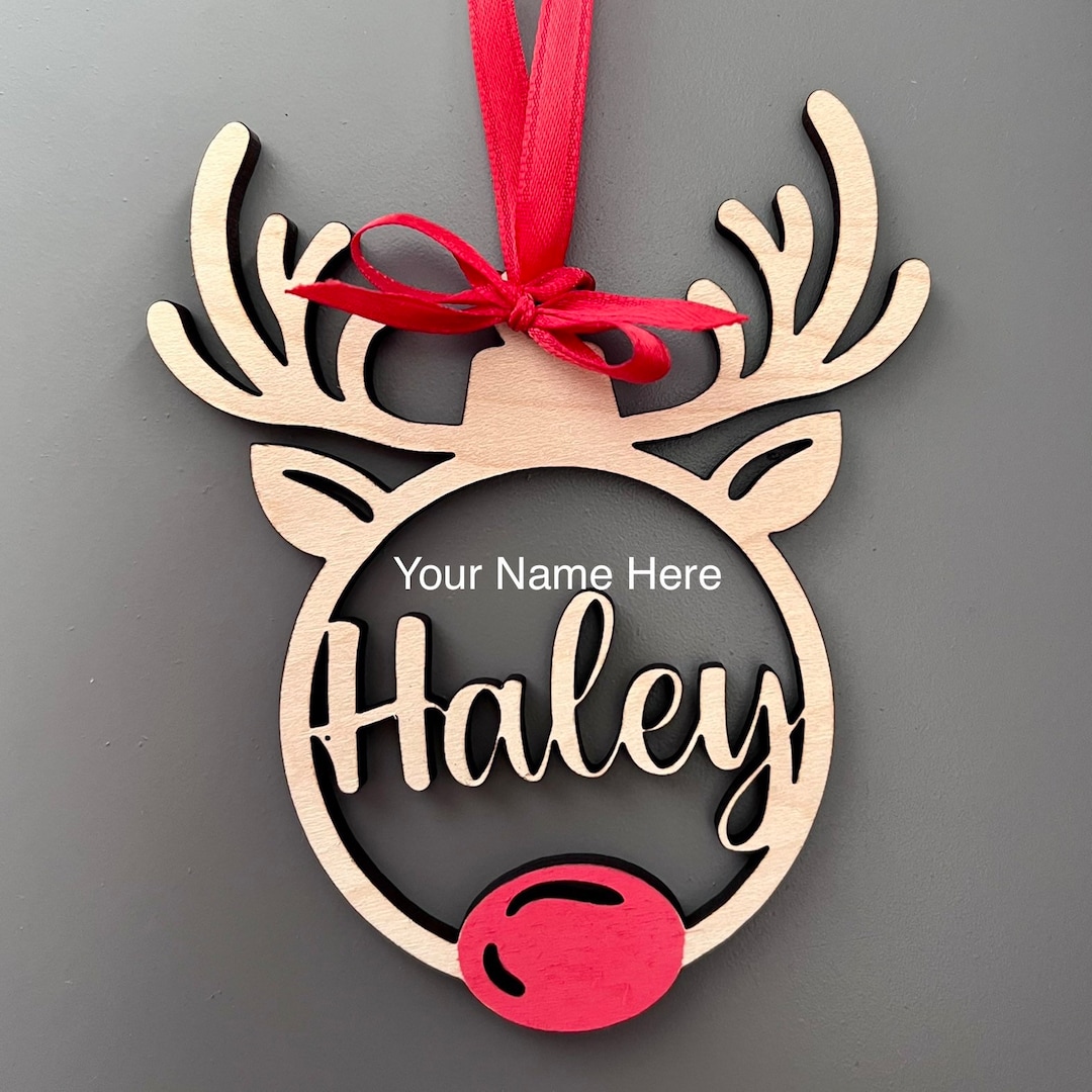 Personalized Reindeer Ornament - Etsy