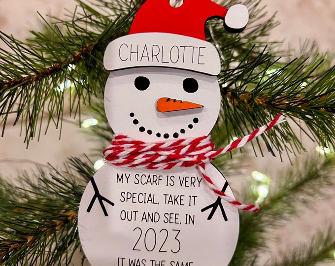 Personalized Snowman Height Ornament - Etsy