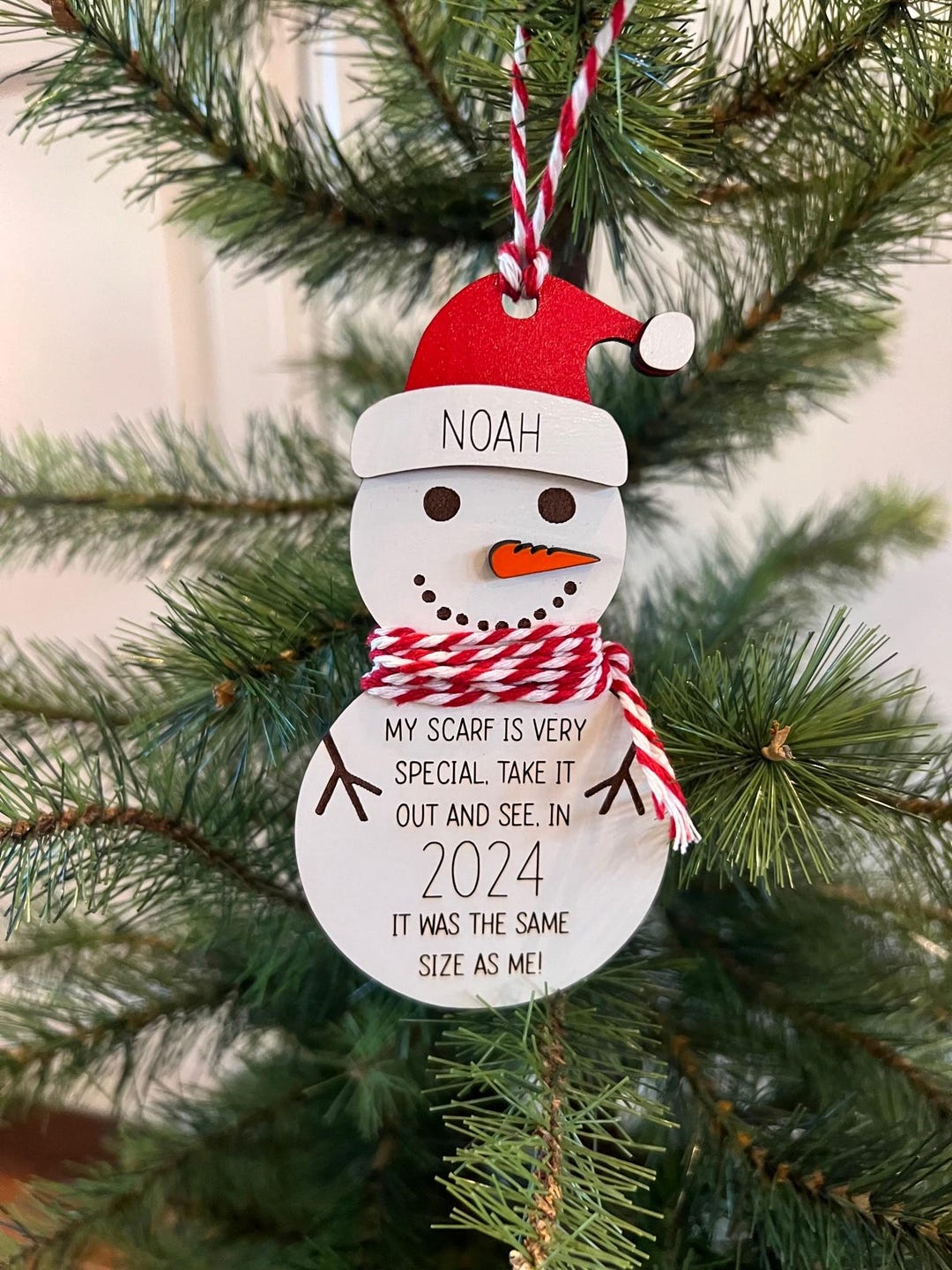 Personalized Snowman Height Ornament 2024 - Etsy