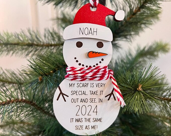 Personalized Snowman Height Ornament 2024 - Etsy
